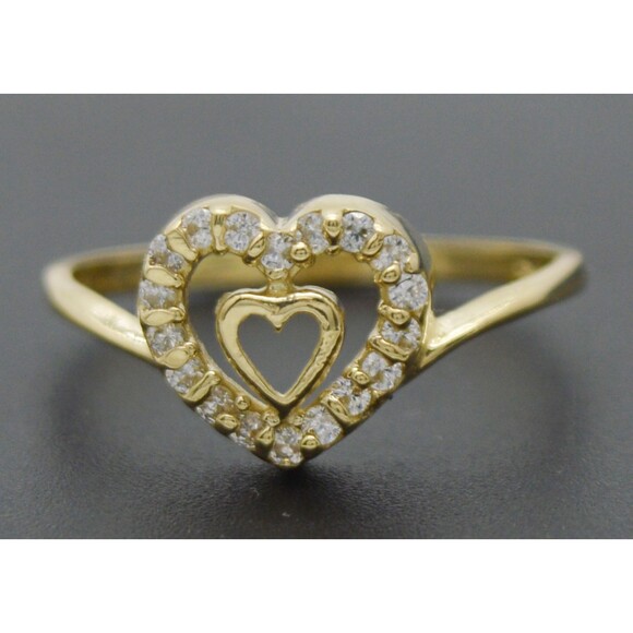 BH Jewelry | Jewelry | Real K Solid Yellow Gold Shiny Cz Inside Double ...